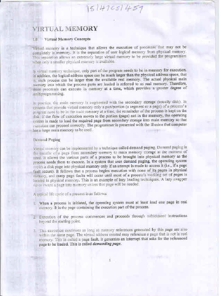 Virtual Memory | PDF
