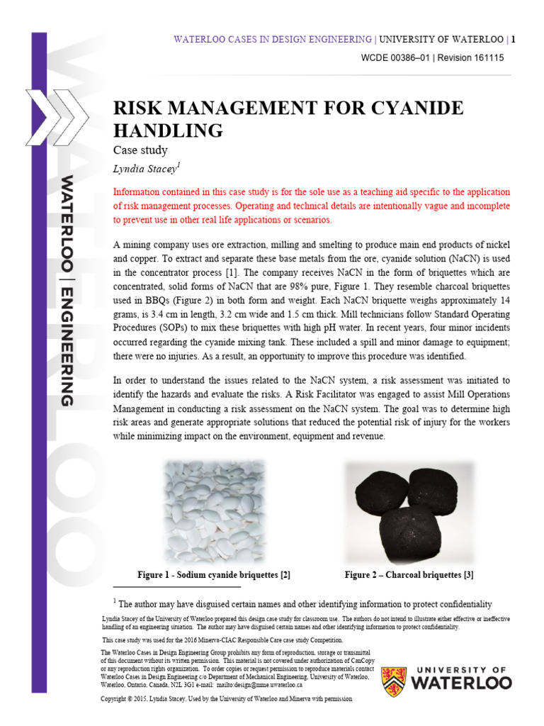 Risk Management For Cyanide Handling | PDF | Cyanide | Risk Management