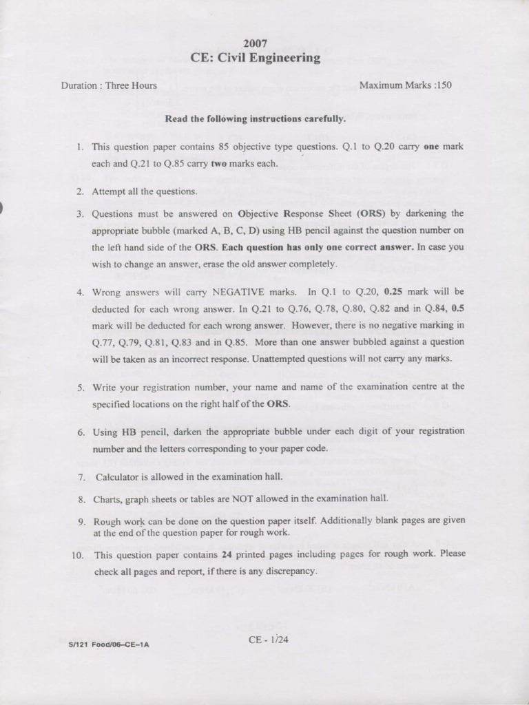 GATE pyq's (2007-24) | PDF | Stress (Mechanics) | Strength Of Materials