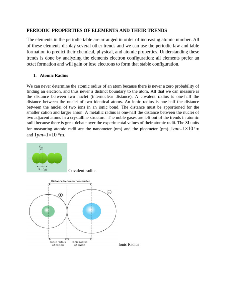 Periodic Properties of Elements | PDF | Ion | Periodic Table