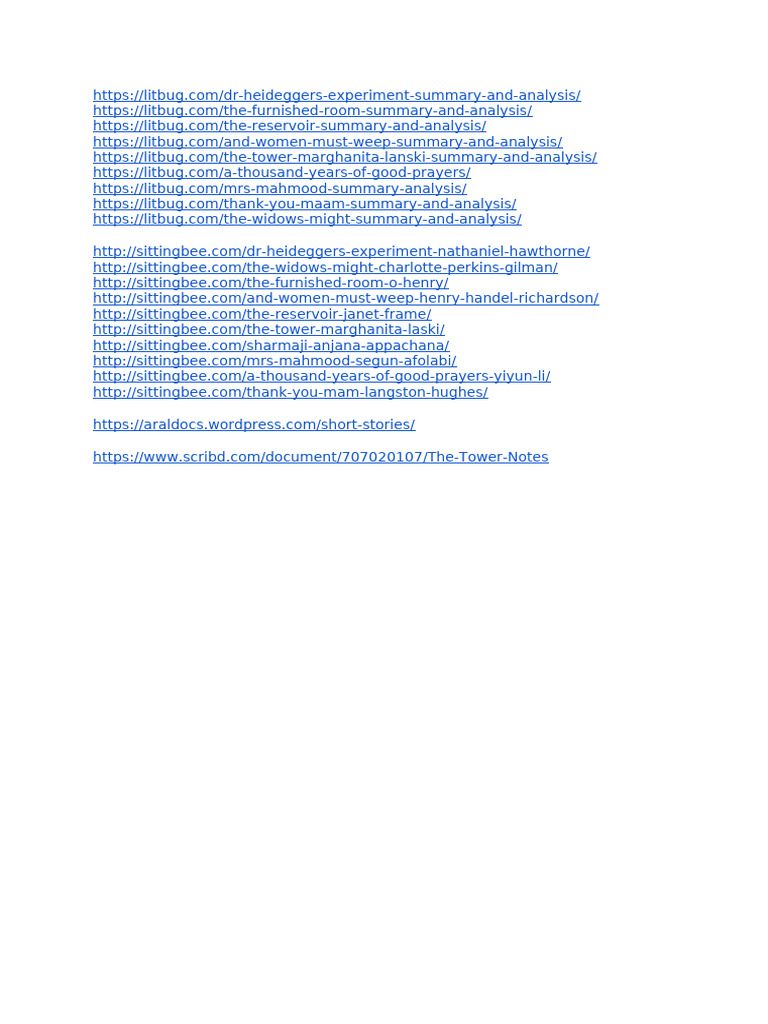 Stories of Ourselves Links | PDF