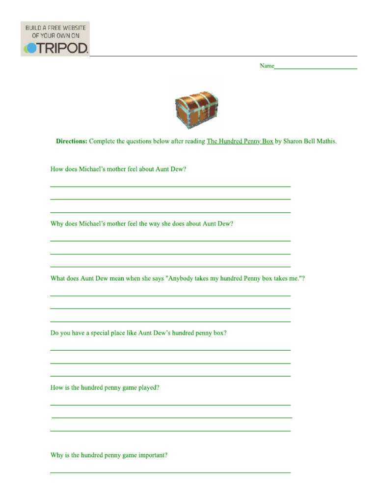 The Hundred Penny Box-Question | PDF