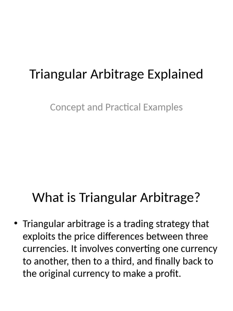 Triangular Arbitrage Presentation | PDF