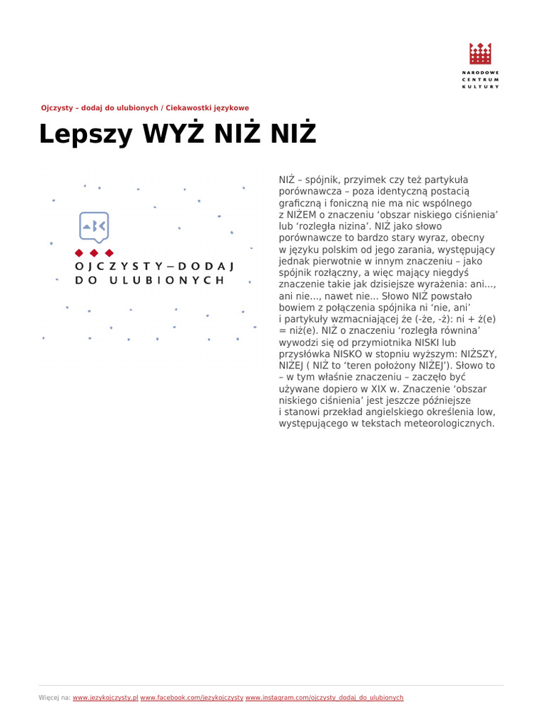 Lepszy WYZ NIZ NIZ | PDF