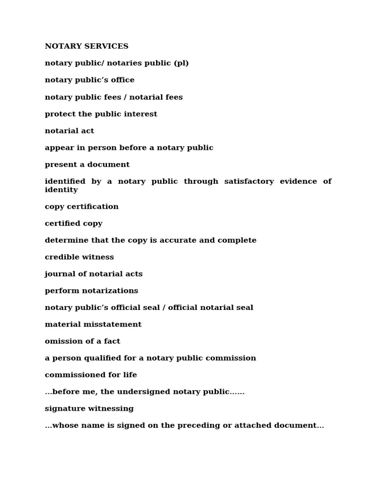 Comprehensive Notary Services Guide | PDF