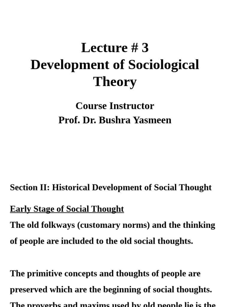 Historical Development of Social Thought | PDF | Sociology | Social Theory