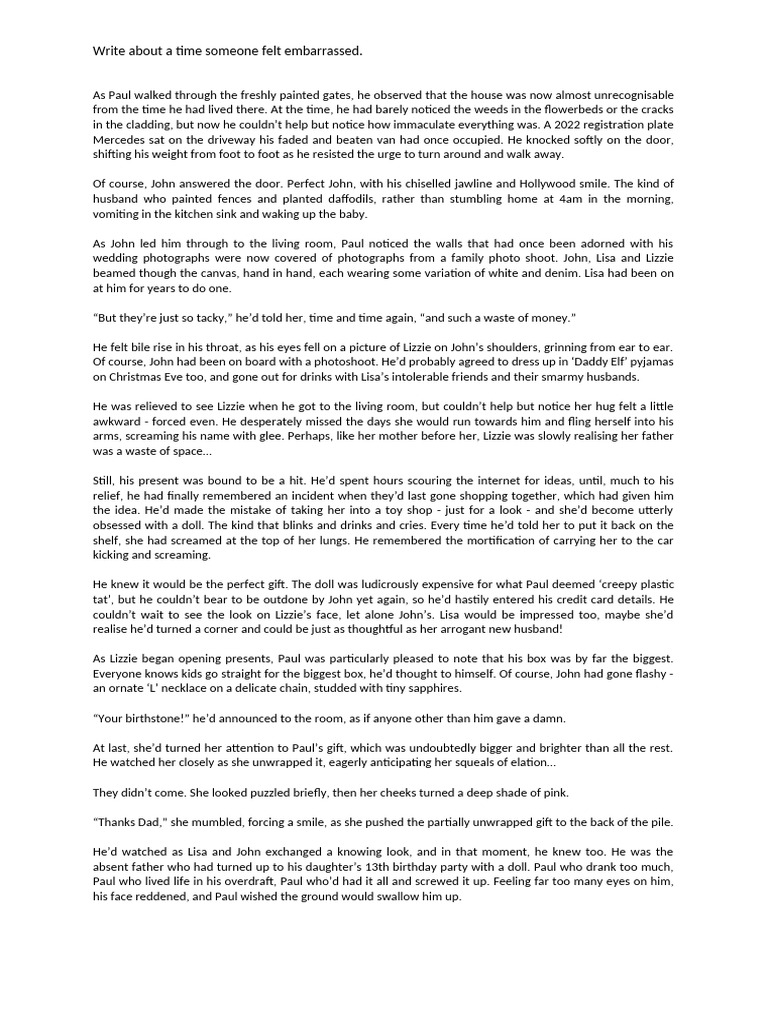 Embarrassing Gift at Daughter's Party | PDF