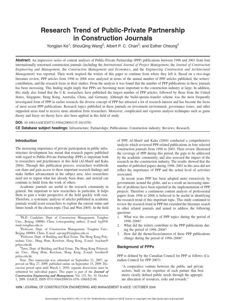 Public-Private Partnership Research Trends | PDF | Public–Private ...