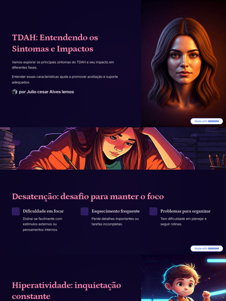 Sintomas e Impactos do TDAH | PDF | Transtorno de déficit de atenção e ...