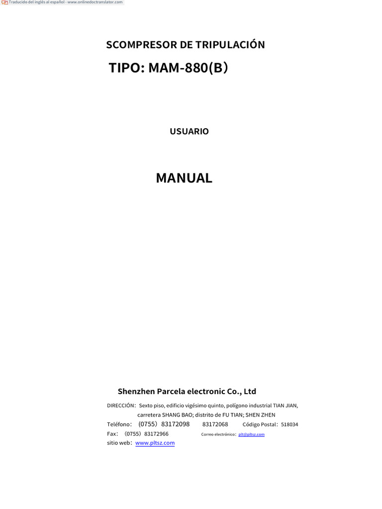 MAM-880 en Es | PDF | Contraseña | Red eléctrica