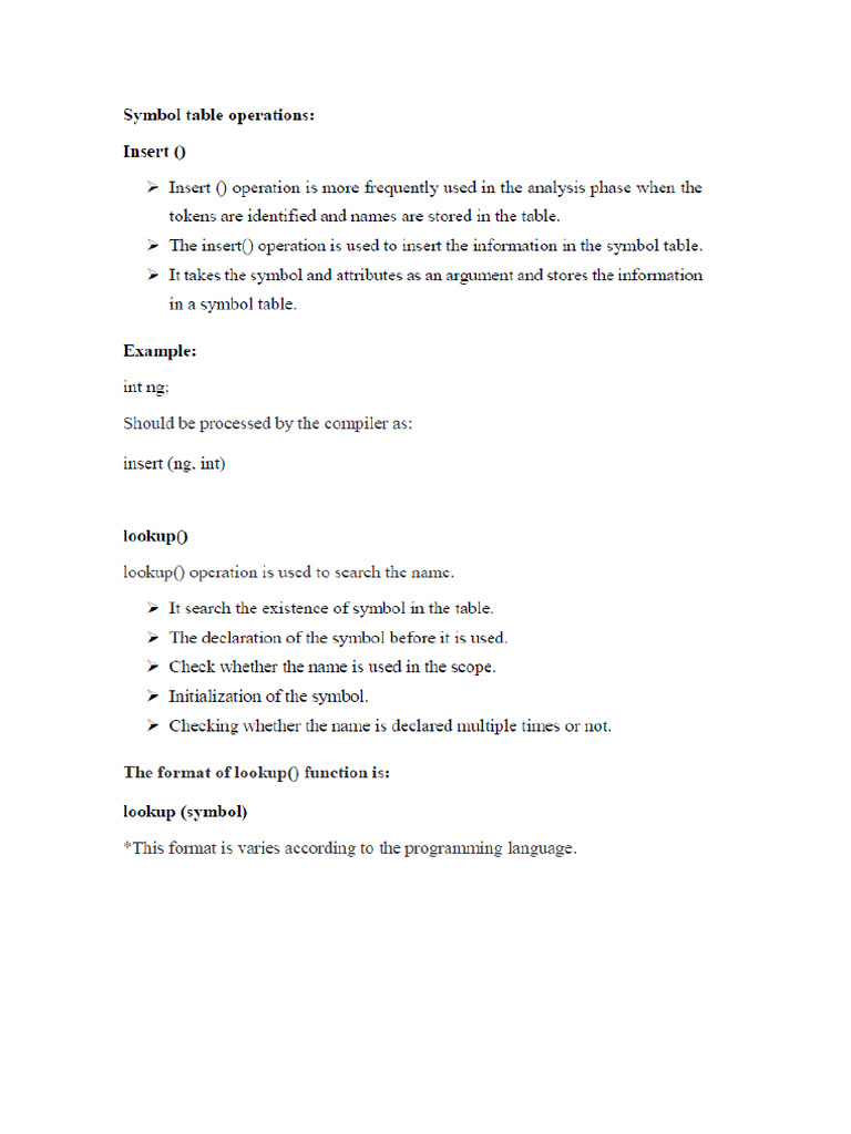 Symbol Table Part-2 | PDF