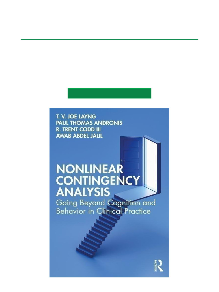 Nonlinear Contingency Analysis Going Beyond Cognition and Behavior in ...