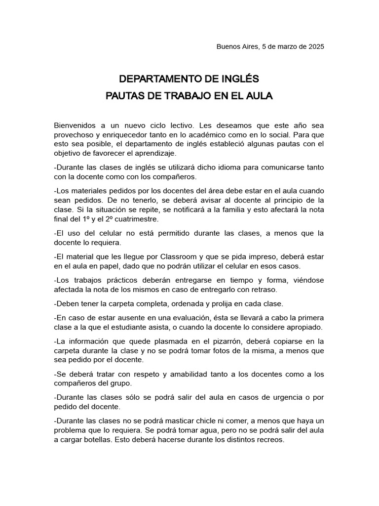 Pautas de Trabajo | PDF