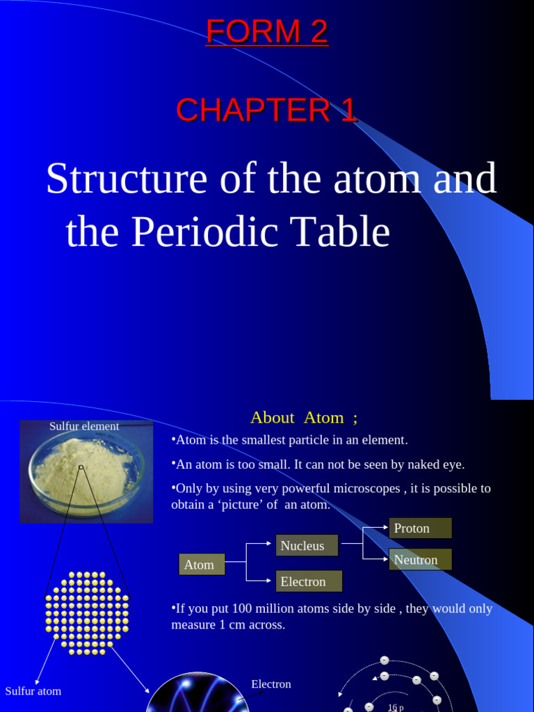 Structure of The Atom and The Periodic Table | PDF | Atoms | Chemical ...