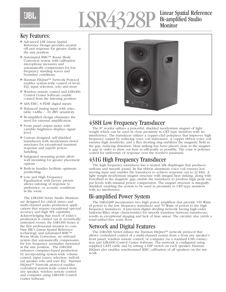 JBL LSR4328P Amthanhdb | PDF | Loudspeaker | Equalization (Audio)