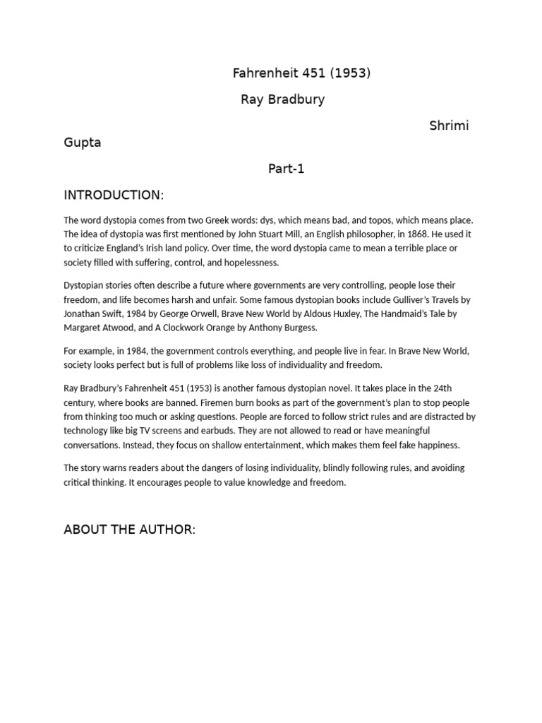 Dystopian Themes in Fahrenheit 451 | PDF | Dystopia | Ray Bradbury