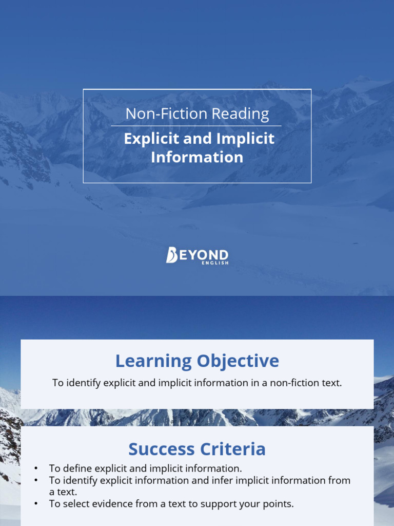 Explicit & Implicit Meaning | PDF | Antarctica