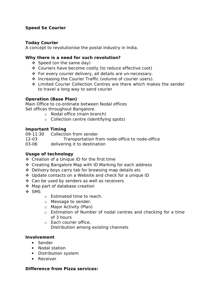 Courier Network Design | PDF | Courier | Mail