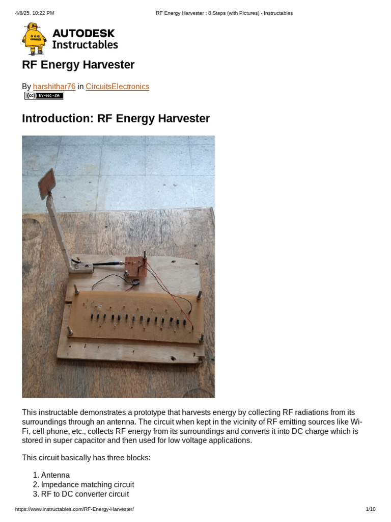 RF Energy Harvesting Circuit Guide | PDF | Antenna (Radio) | Electrical ...