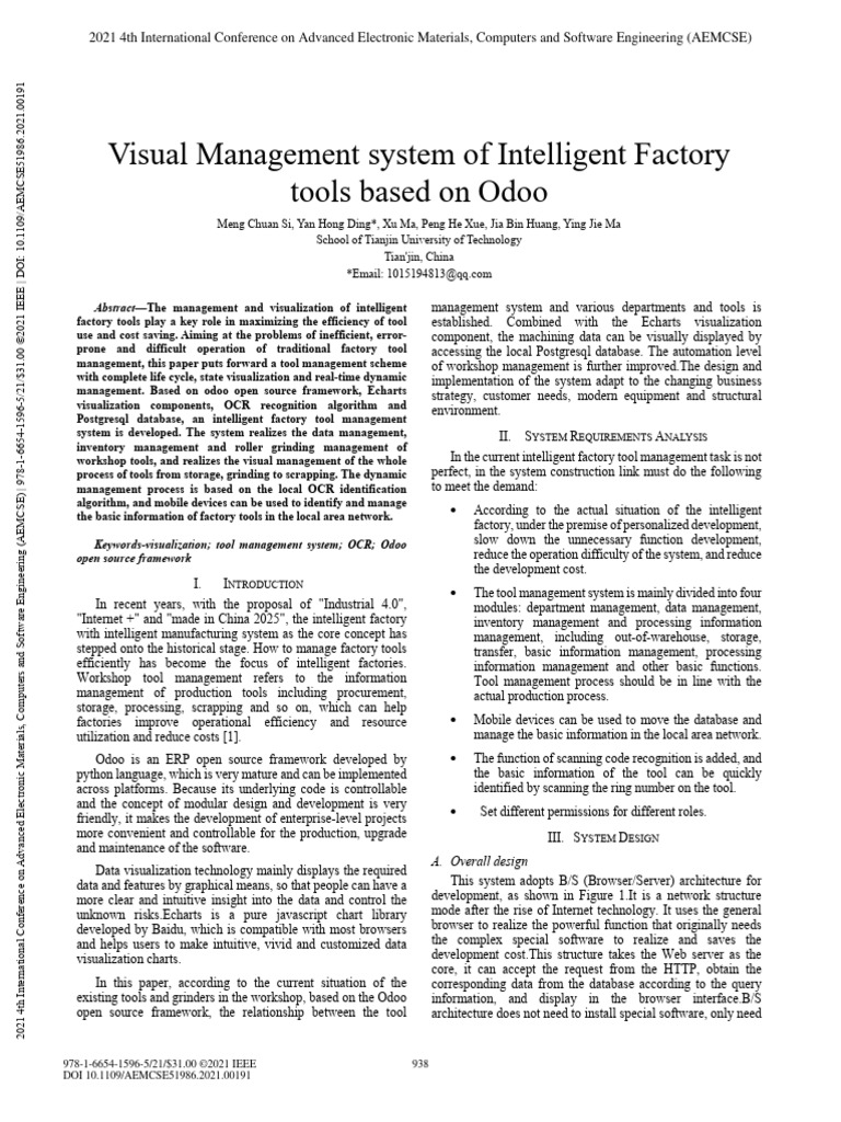 Visual Management System of Intelligent Factory Tools Based On Odoo ...
