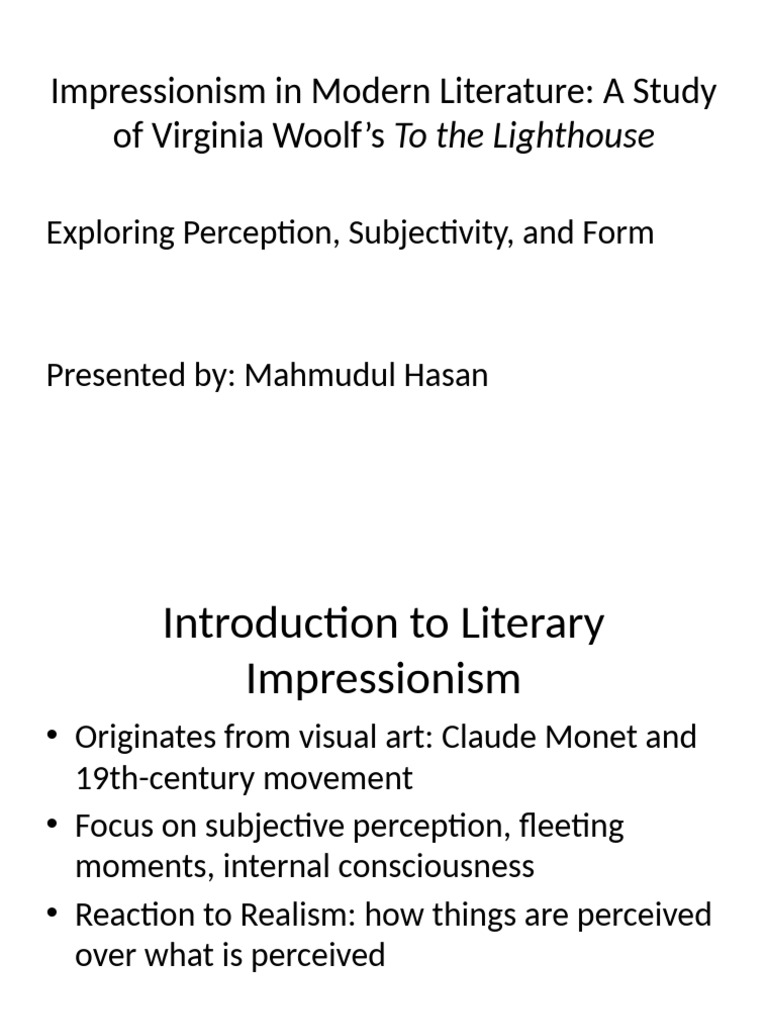 Impressionism in Woolf's To the Lighthouse | PDF