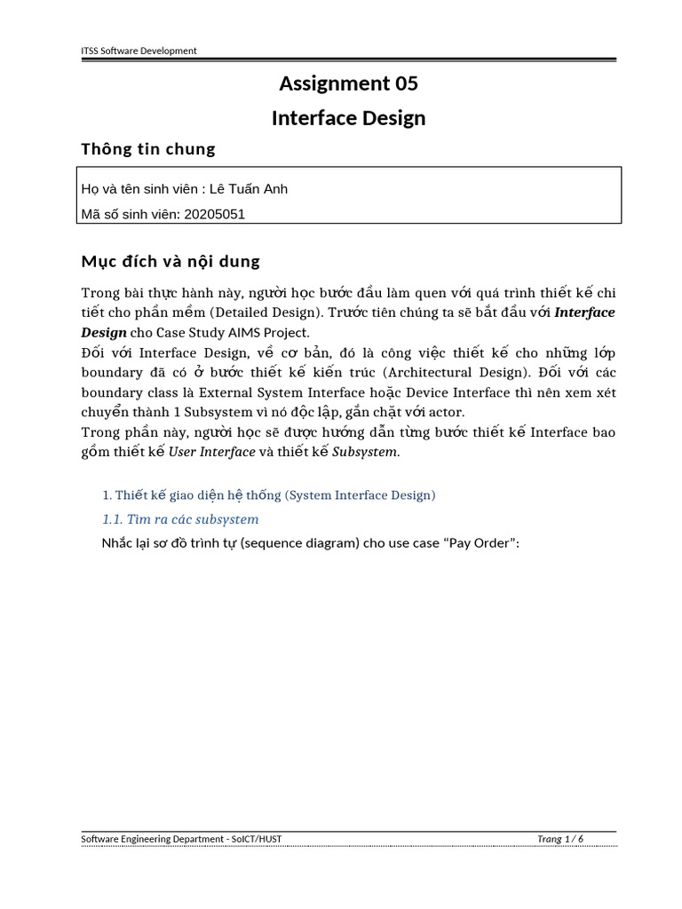 Assignment 05 - AIMS System Interface Design | PDF
