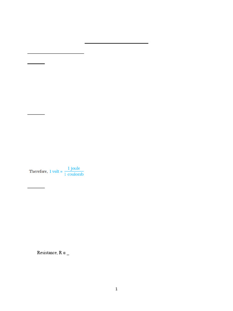 Electricity Chapter 12 Notes | PDF | Electric Current | Incandescent ...