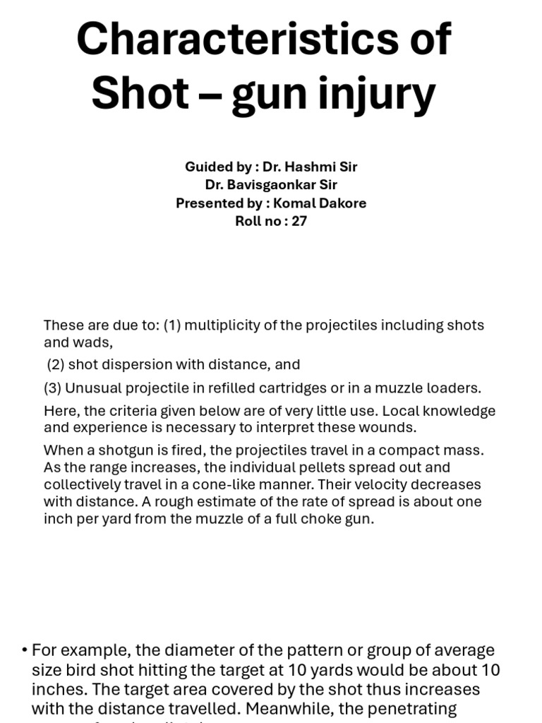 Characteristics of Shot Gun Injury | PDF | Gun Barrel | Shotgun