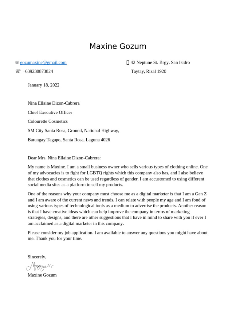 Business Letter Sample | PDF