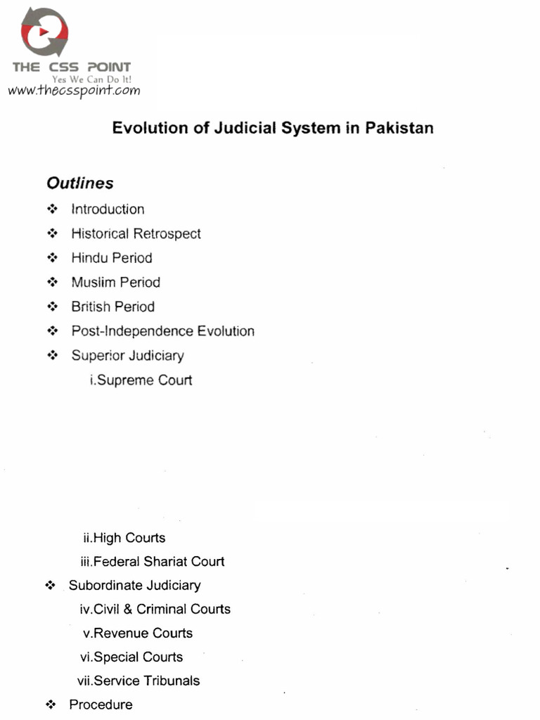 Evolution of Judicial System in Pakistan | PDF | Supreme Courts ...