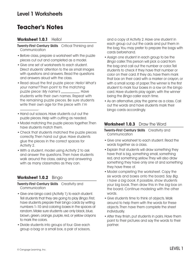 Look Ame l1 Worksheet Notes Ak 0 | PDF