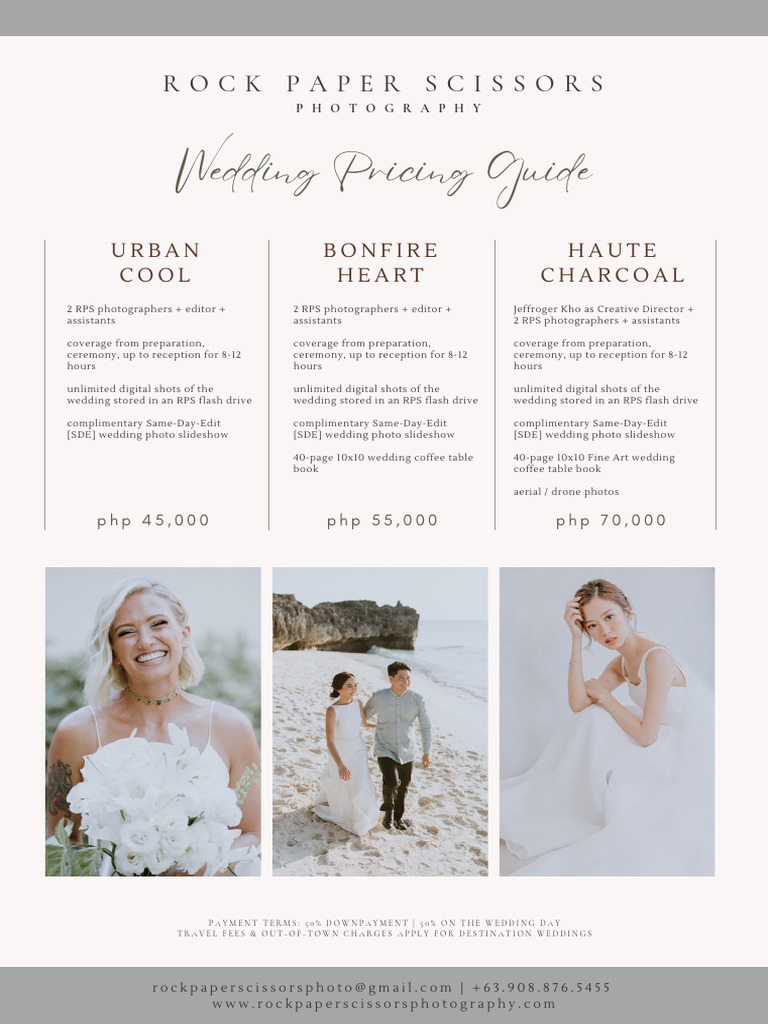 RPS PHOTO 4 Wedding COMPLETE Rates 2024-2025 | PDF | Photographer