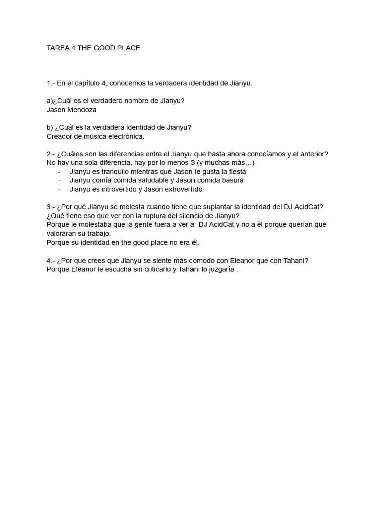 Tarea 4 The Good Place | PDF