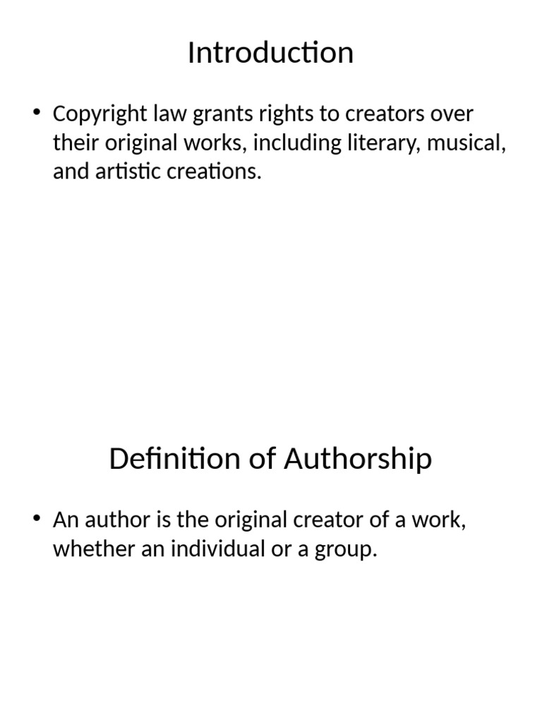 Authorship and Ownership of Copyright | PDF