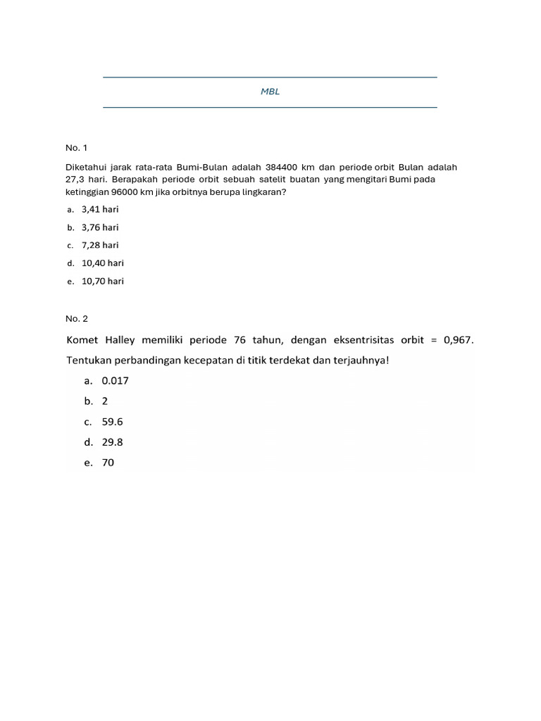 SOAL MBL | PDF