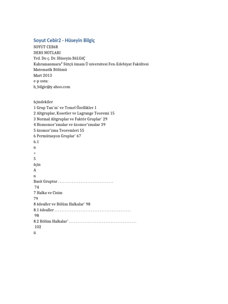 Soyut Cebir2 Örnek Dönüşüm | PDF