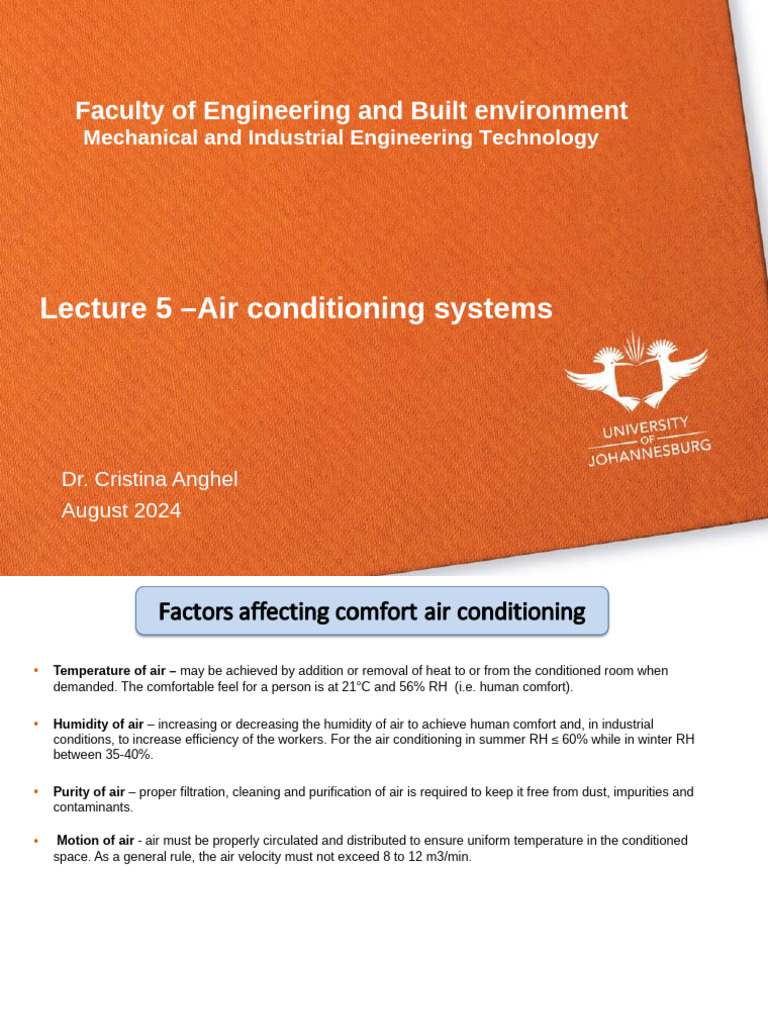 12.lecture 5-Air Conditioning Systems | PDF | Air Conditioning ...