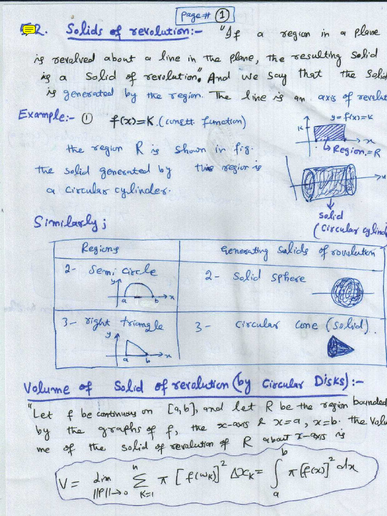 6.2 Volume of Solid of Revolution | PDF