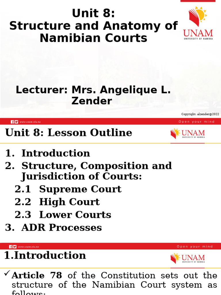 Unit 8 Structure and Anatomy of Namibian Courts | PDF | Precedent ...