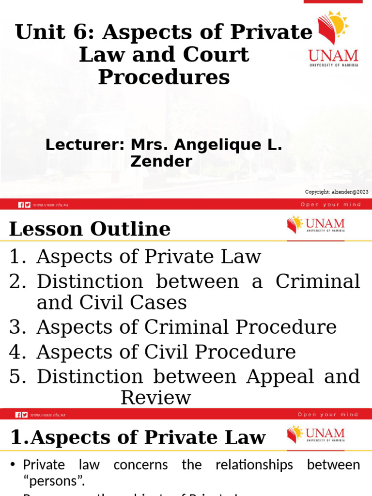 Unit 6 Aspects of Private Law and Court Procedures | PDF | Burden Of ...