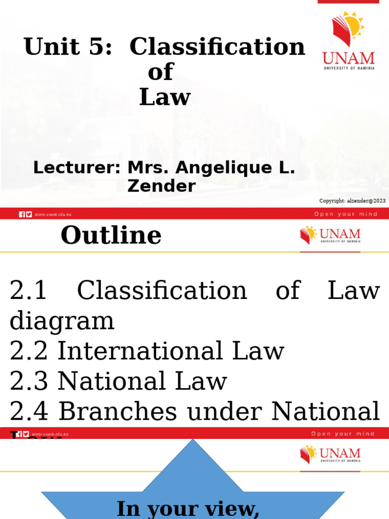Unit 5 Classification of Law | PDF | Property | Procedural Law