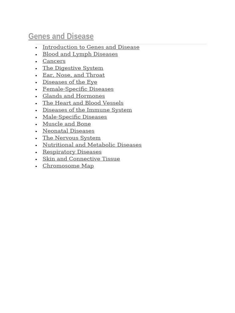 Human Gene Diseases | PDF