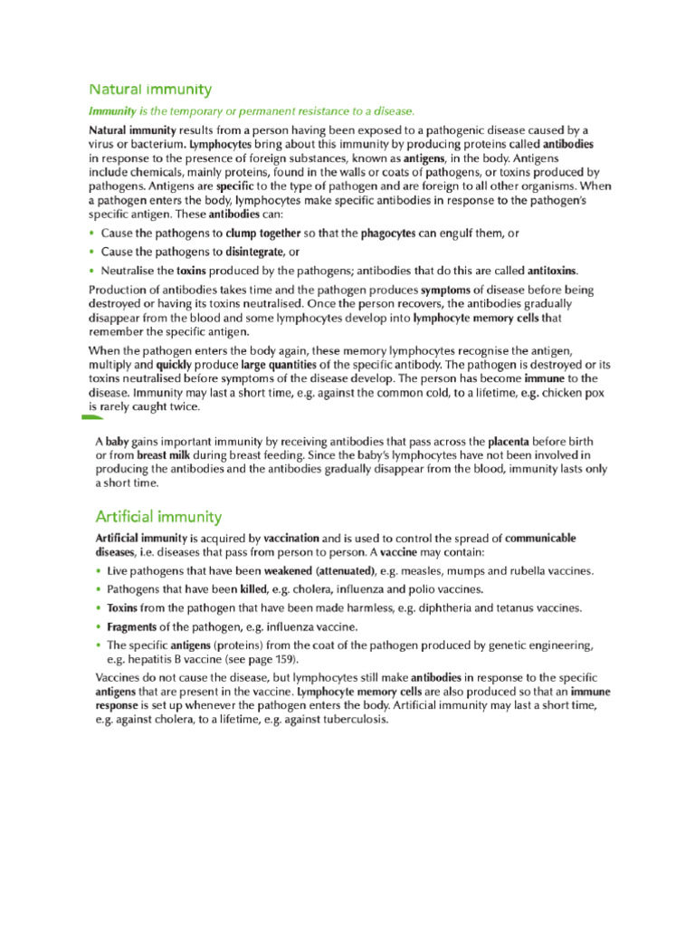 Natural Immunity, Artificial Immunity | PDF