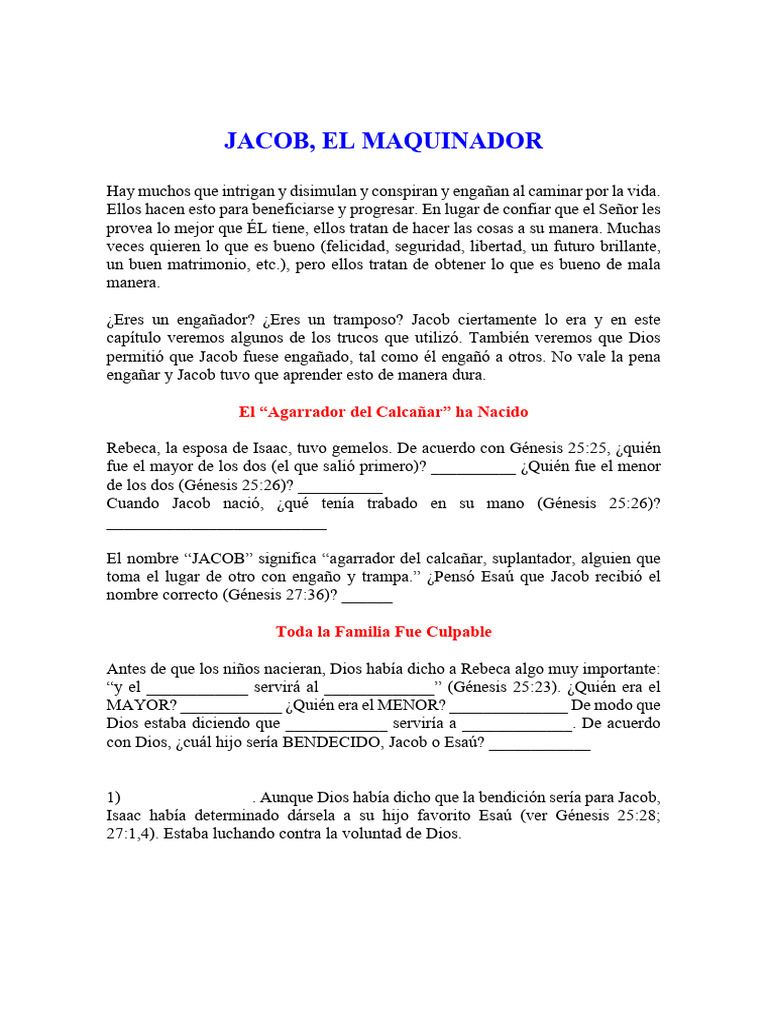 Lecciones de Engaño en la Historia de Jacob | PDF | Jacob | Rachel