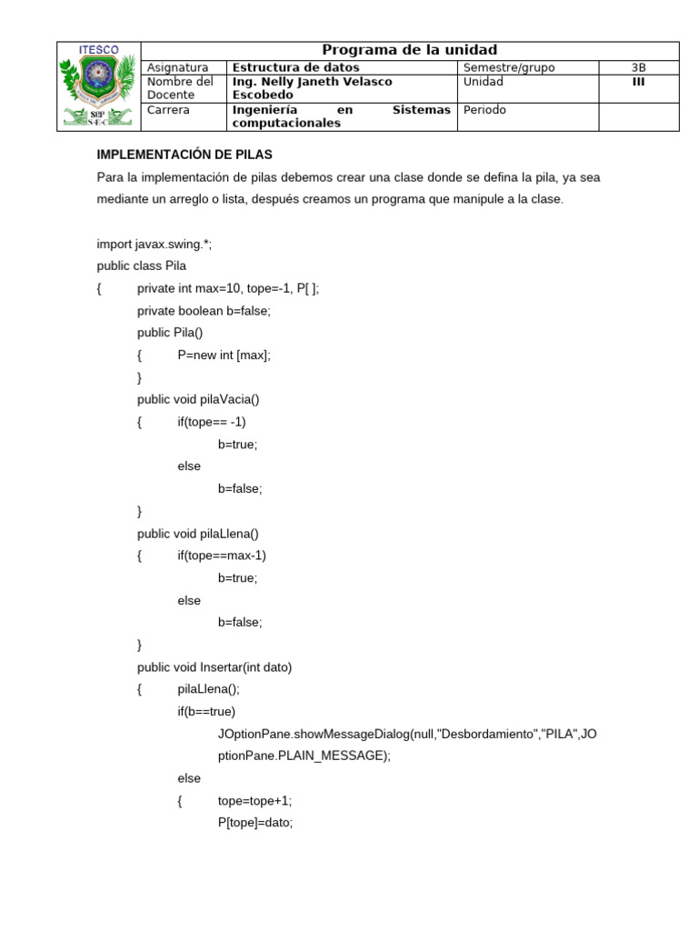 Ejemplos de Estructuras Lineales | PDF | Programación de computadoras ...