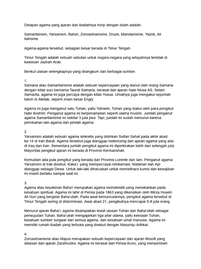 Agama Druze: Ajaran dan Kepercayaan | PDF