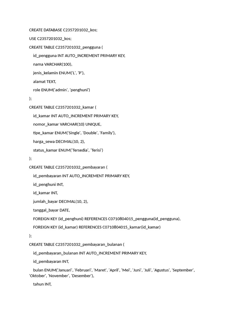 Tugas Perancangan Basis Data 001 | PDF