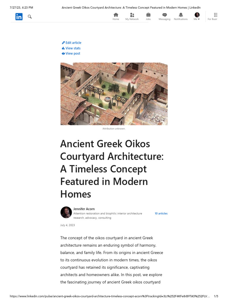 Ancient Greek Oikos Courtyard Architecture - A Timeless Concept Featured in Modern Homes | PDF ...