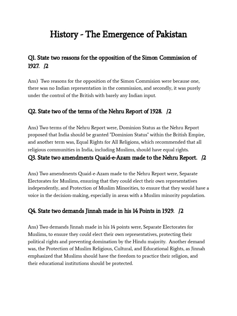 History - The Emergence of Pakistan | PDF