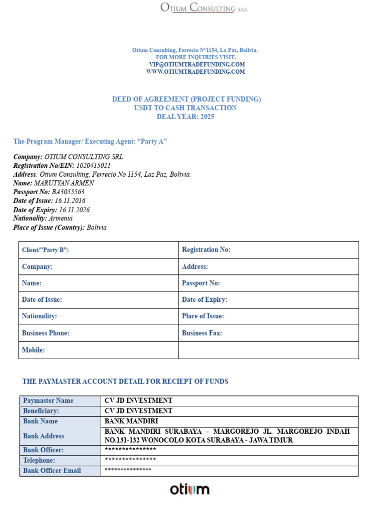 Doa - Otium Consulting SRL Main | PDF | Cryptocurrency | Money